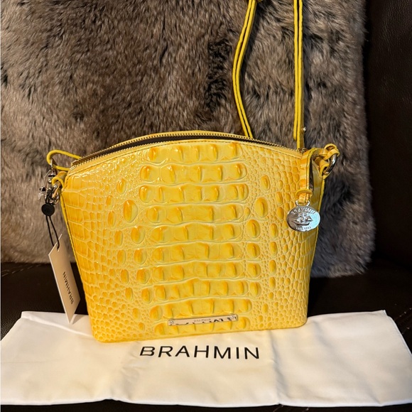 Brahmin | Bags | New Rare Brahmin Yellow Mini Duxbury Crocembossed ...